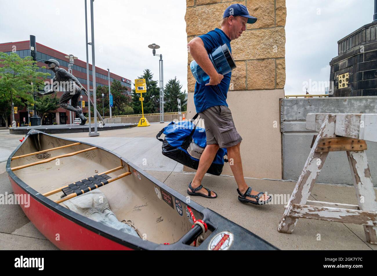 Neal Moore, a canoe paddler on a 7,500-mile journey across the United ...