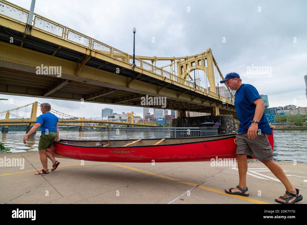Neal Moore (right), a canoe paddler on a 7,500-mile journey across the ...
