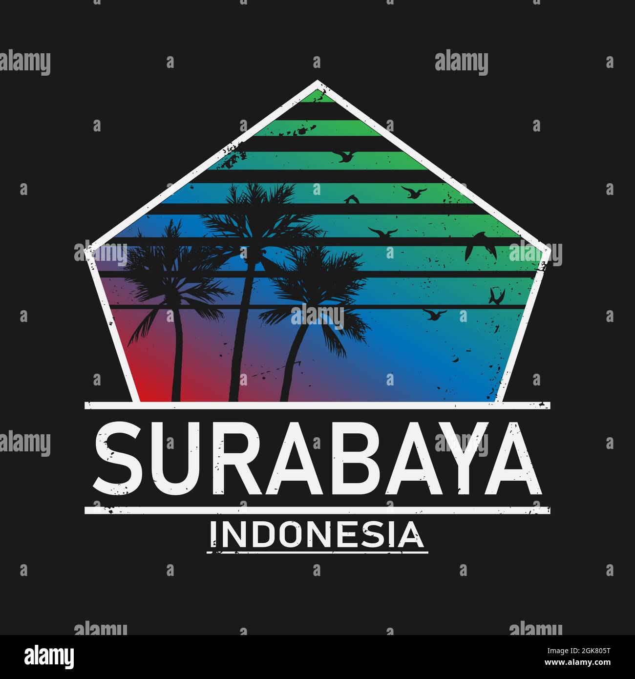 Surabaya beautiful city in world. Vector illustration Stock Vector ...
