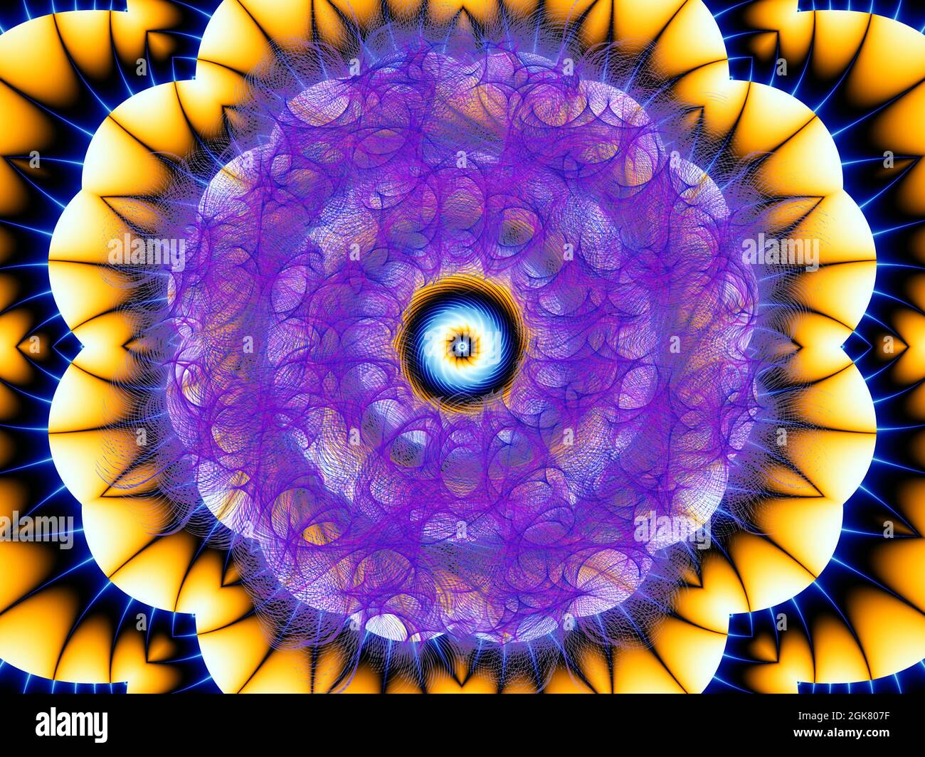 Abstract colorful symmetric kaleidoscope painting. 3D rendering Stock ...