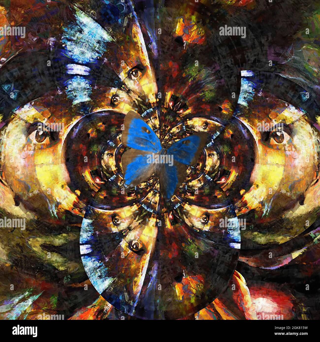 Modern digital art. Abstract faces. 3D rendering Stock Photo - Alamy