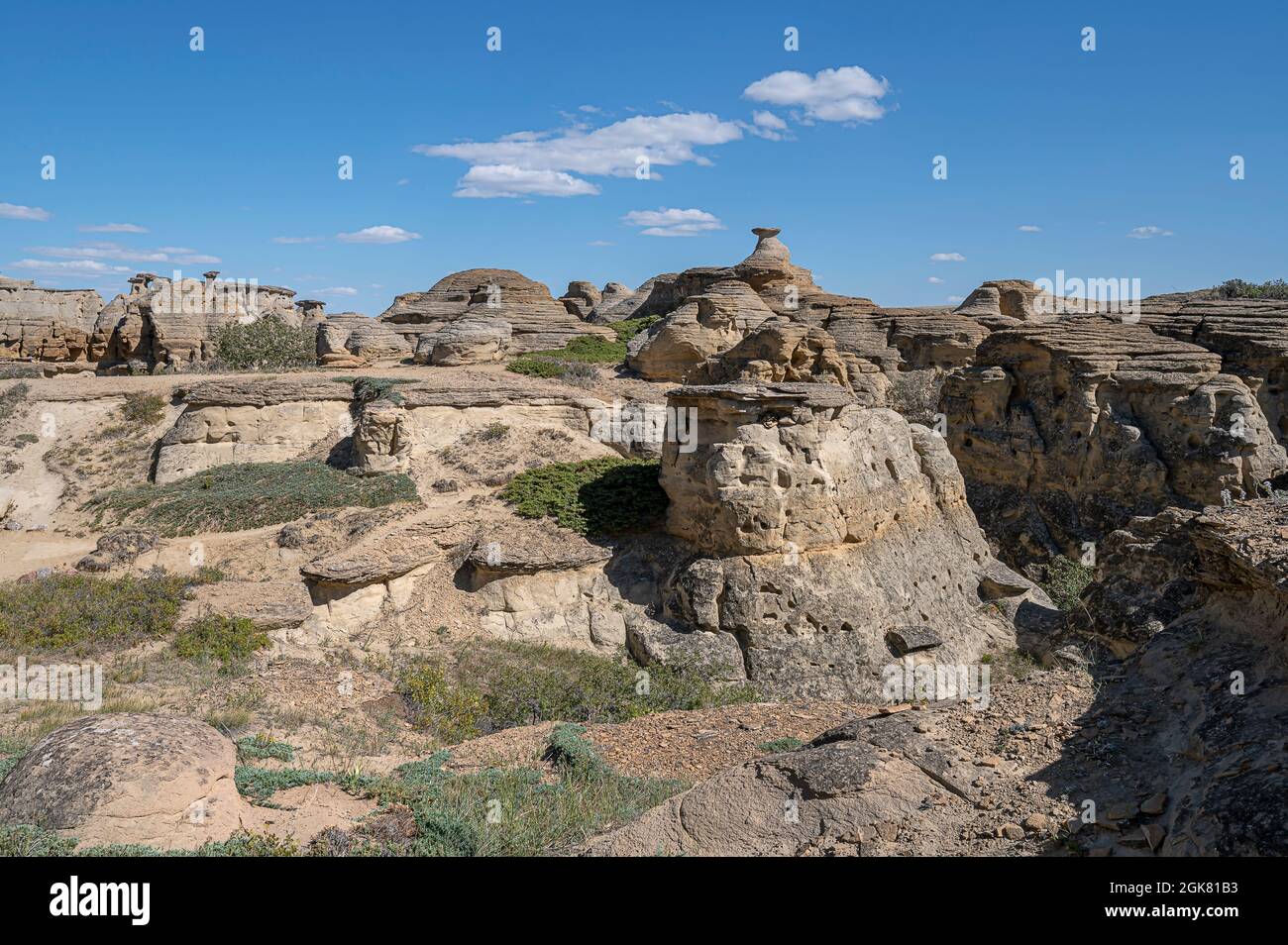 Rock formations in Writing on Stone Provincial Park, Alberta, Canada ...