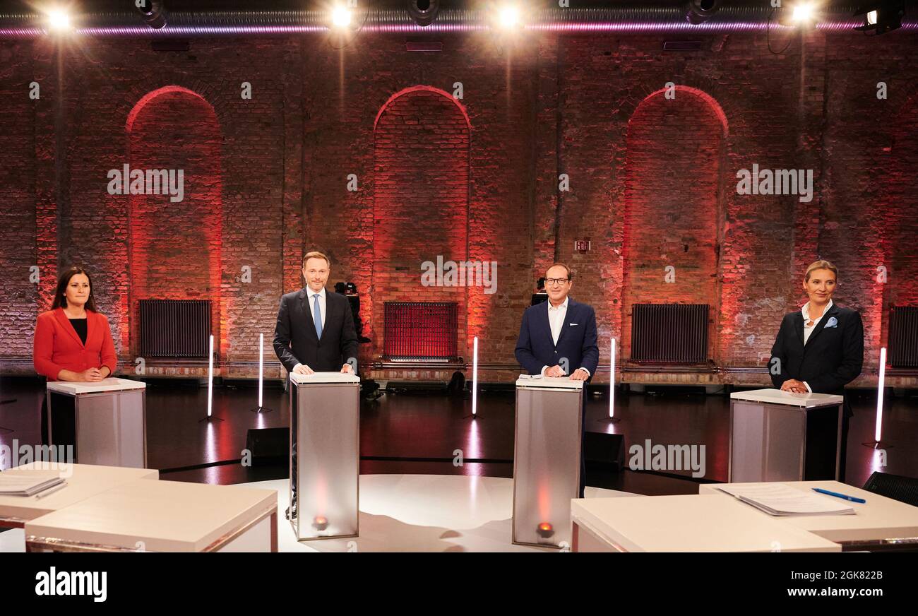 Berlin, Germany. 13th Sep, 2021. Janine Wissler (l-r), Left Party Chair ...