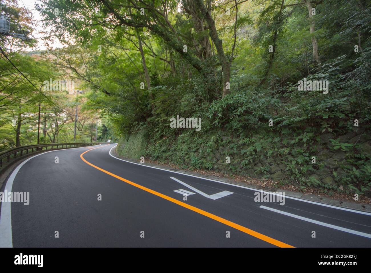 Countryside road on the outskirts of Hakone, Kanagawa prefecture, Japan ...
