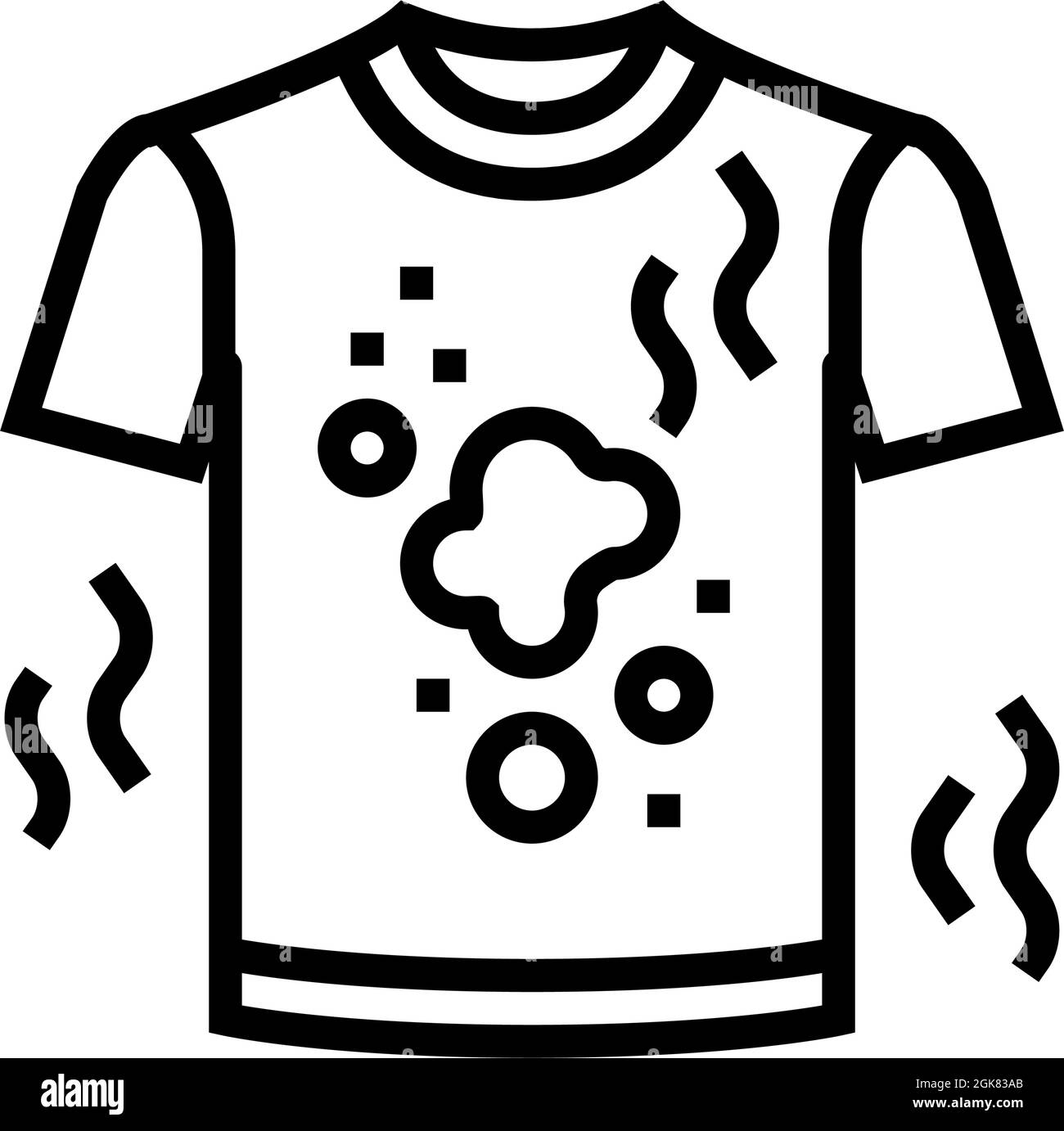 dirty smelling t-shirt line icon vector illustration Stock Vector Image ...