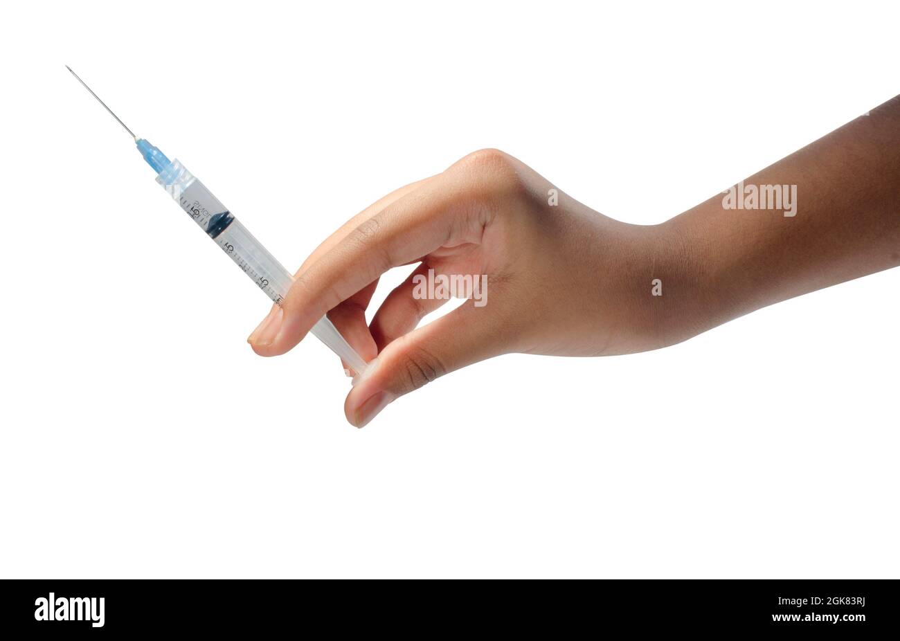 Nurse holding medical injection in hand. Vaccination equipment with ...