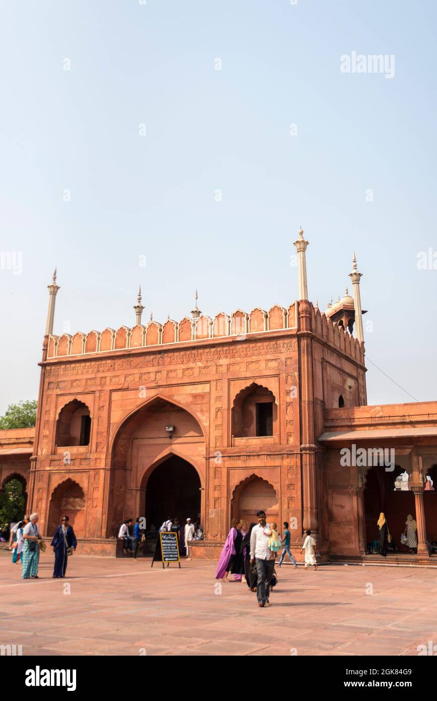 Eastern (main) gate., Jama Masjid mosque, Old Delhi, India Stock Photo ...