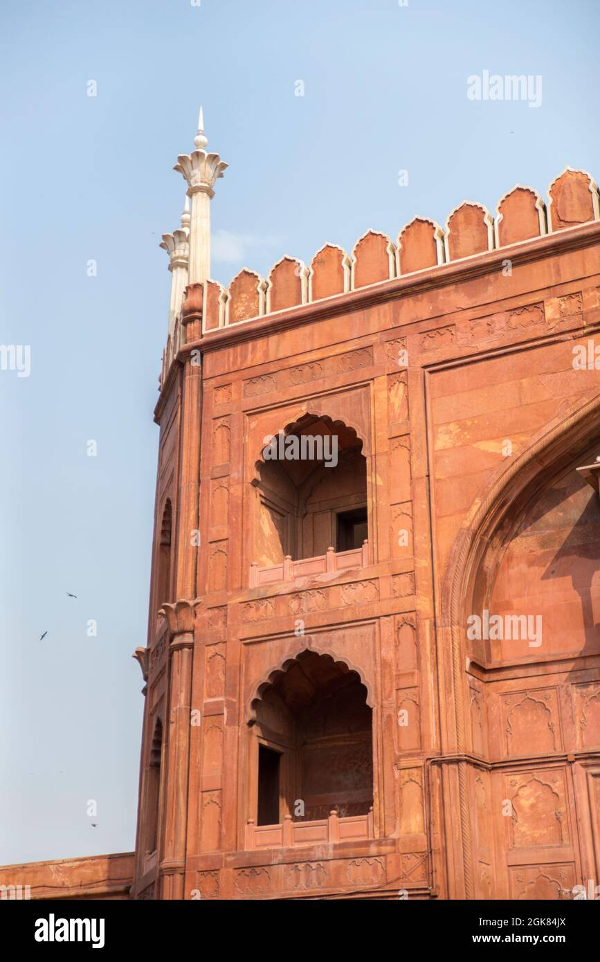 Eastern (main) gate., Jama Masjid mosque, Old Delhi, India Stock Photo ...