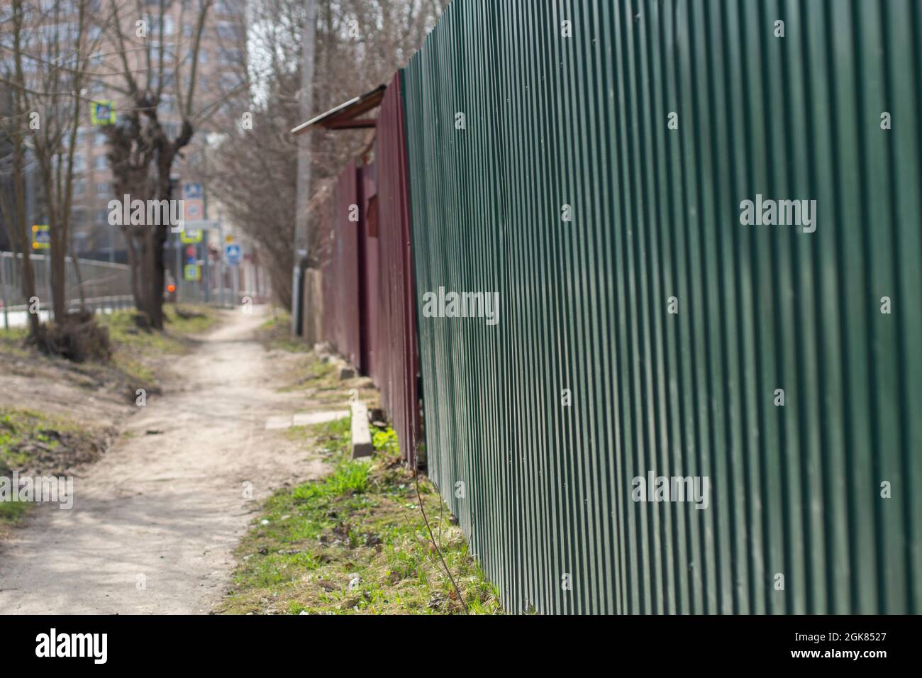 Material fencing. Wall surface. Fence on the street Stock Photo - Alamy