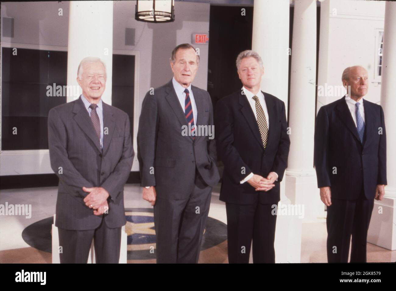 ©1997 The four living presidents at the time gather for the ...
