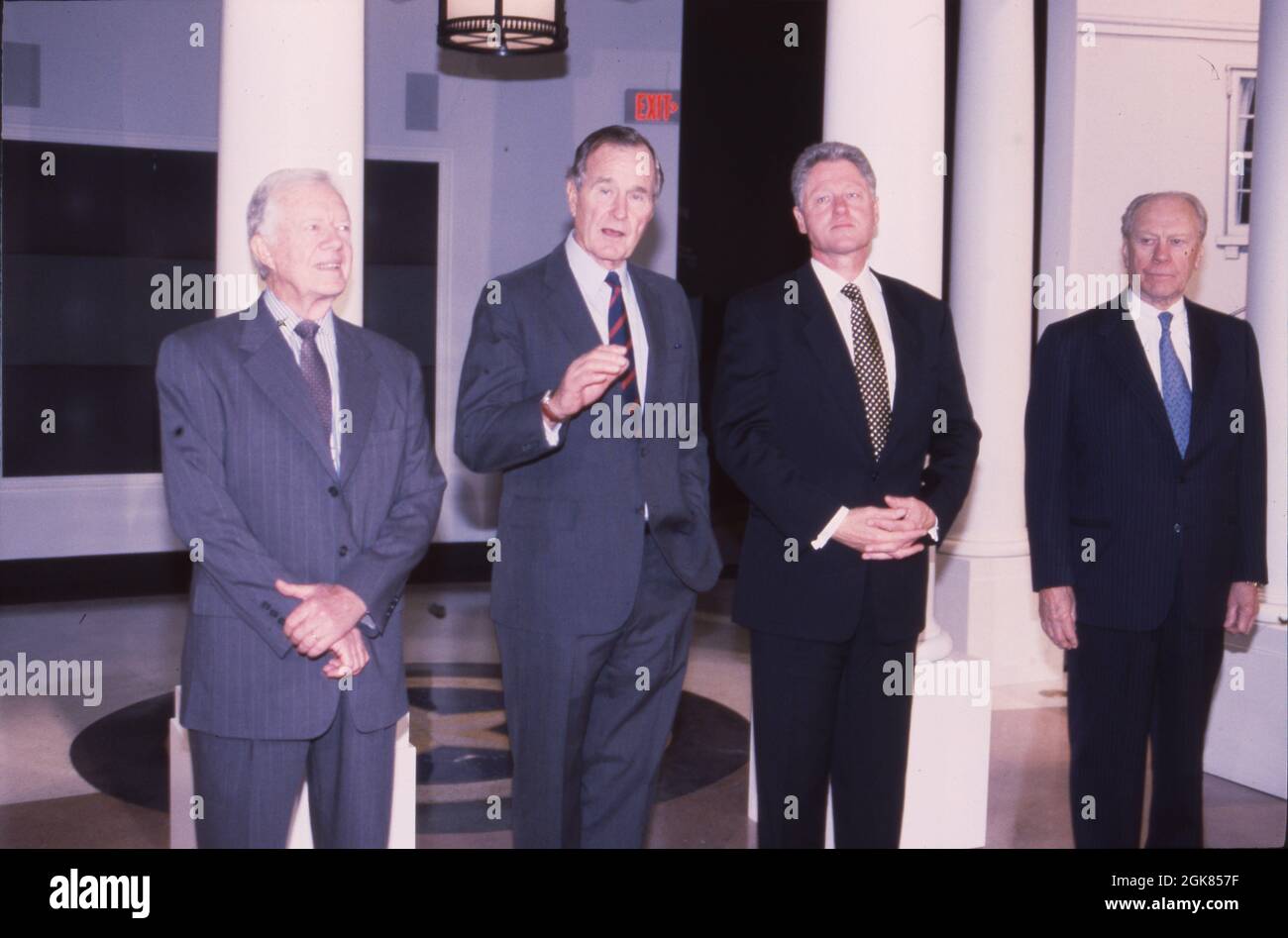 ©1997 The four living presidents at the time gather for the ...