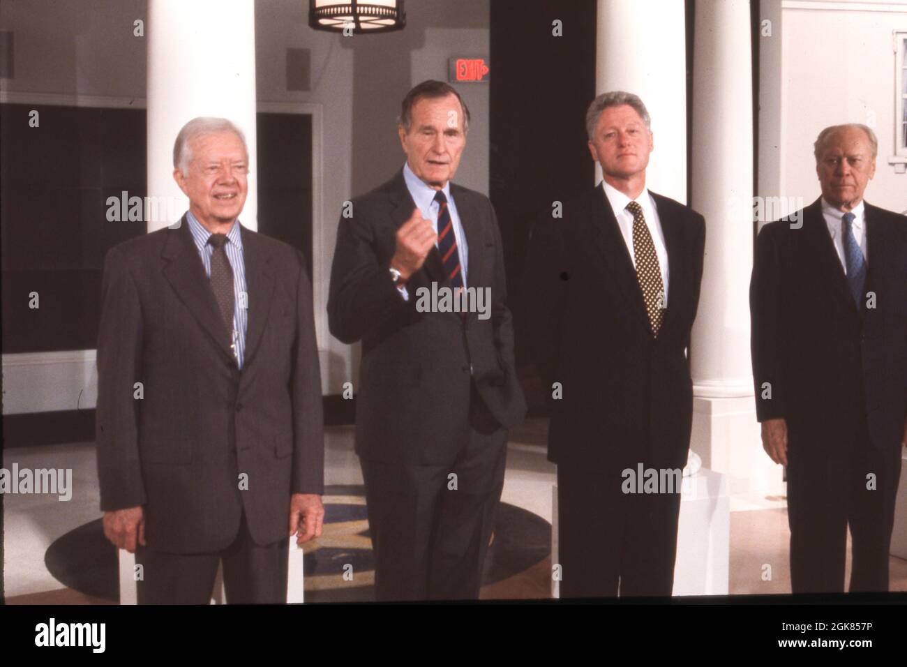 ©1997 The four living presidents at the time gather for the ...