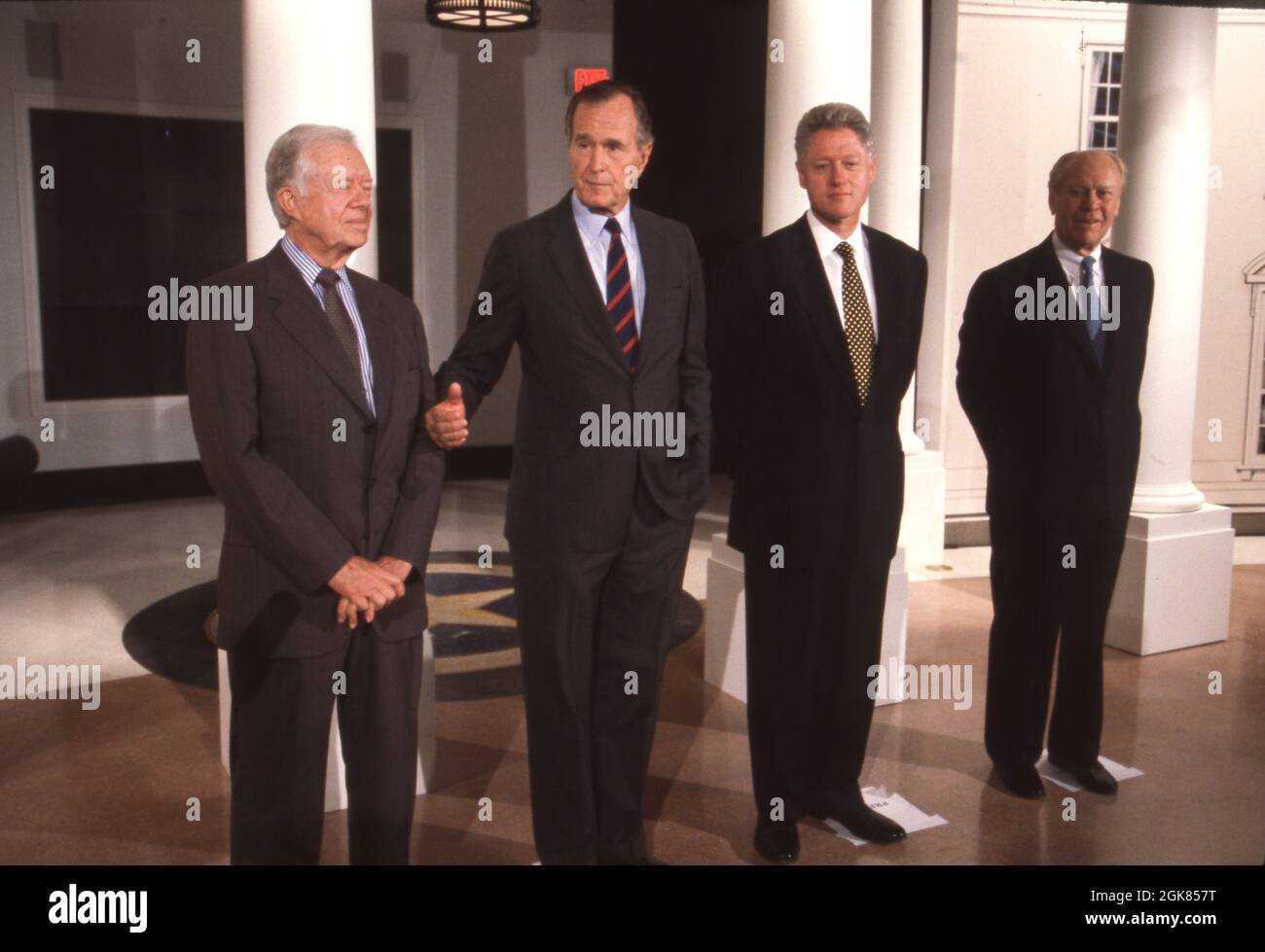 ©1997 The four living presidents at the time gather for the ...
