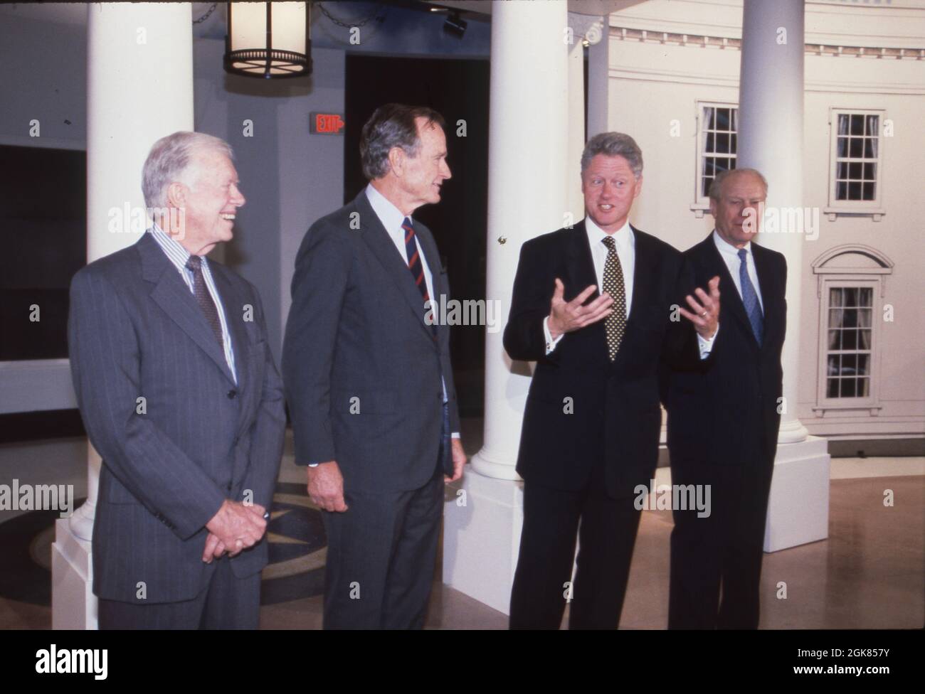 ©1997 The four living presidents at the time gather for the ...