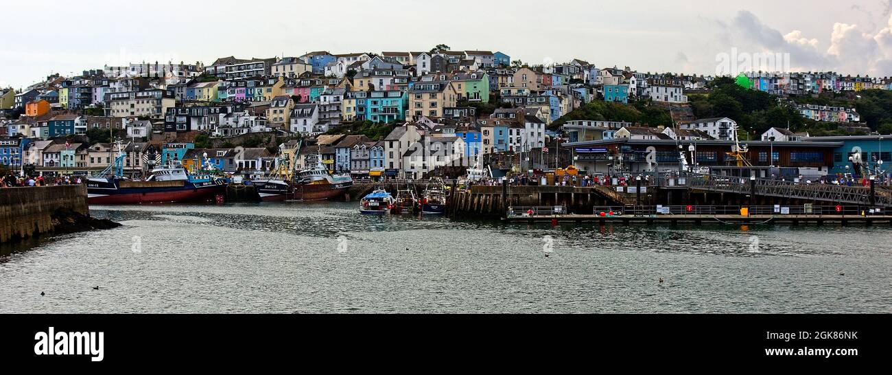 A scenic landscape scene at Brixham Marina Stock Photo - Alamy