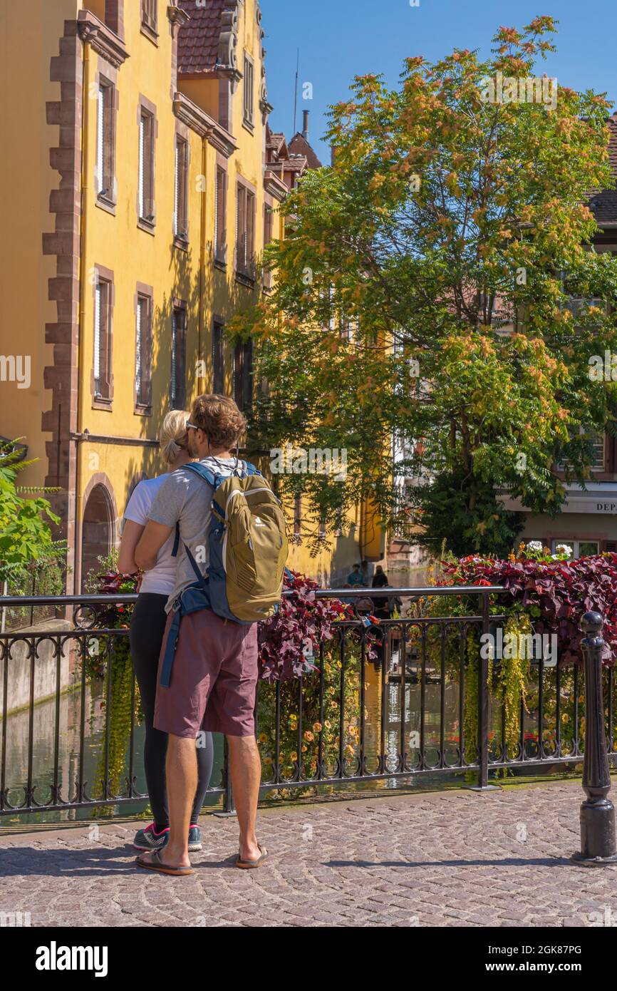 Colmar, France - 09 16 2021: Typical houses and colorful facades in ...