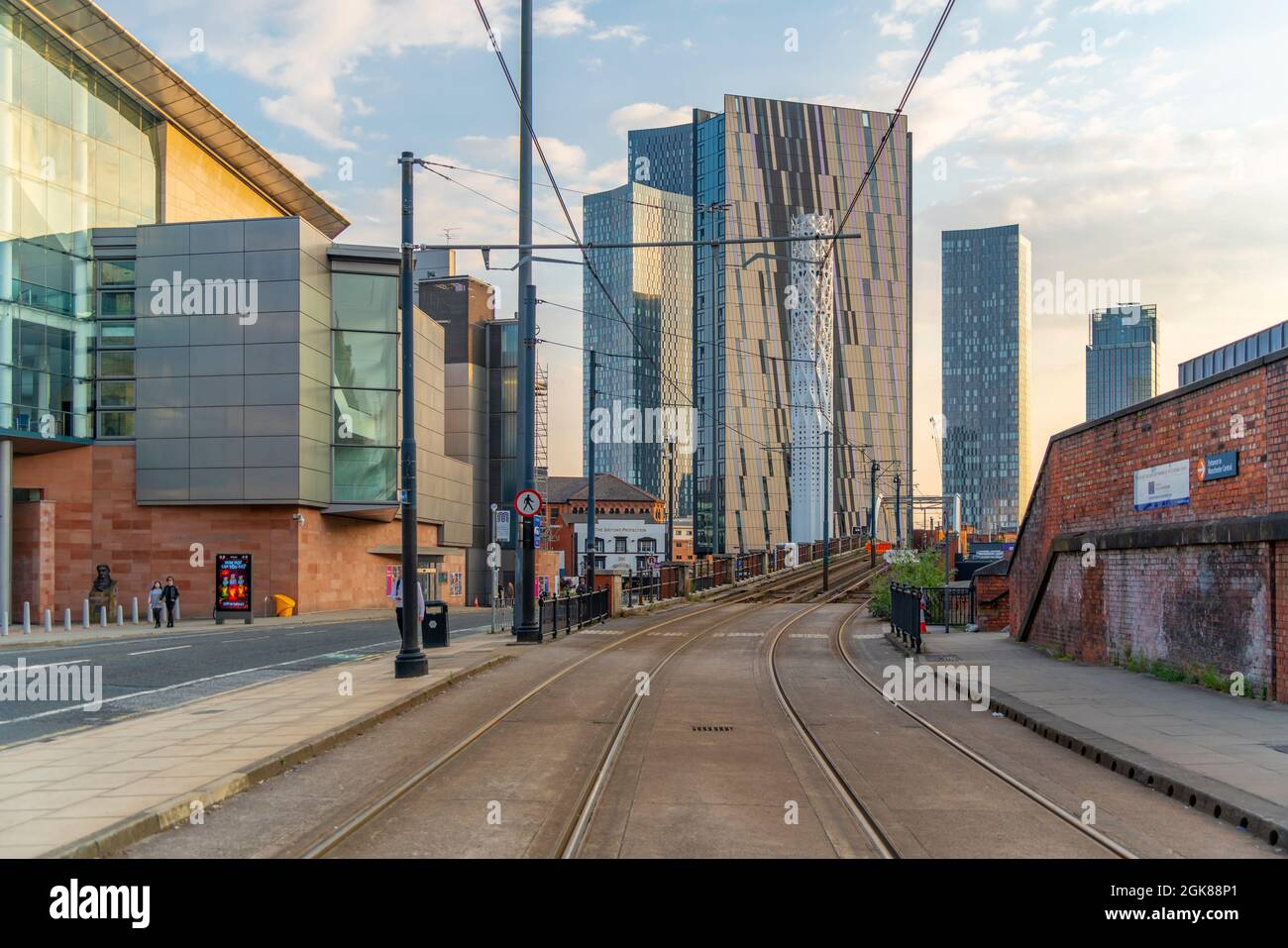 View of contemporary architecture from Mosley Street, Manchester ...