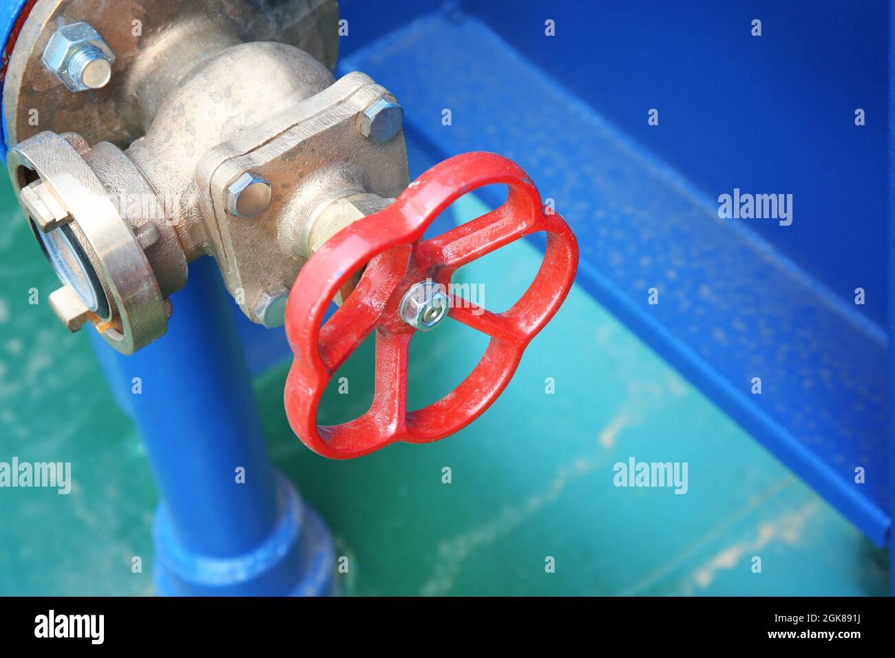 Valve installed onboard the modern ship Stock Photo - Alamy
