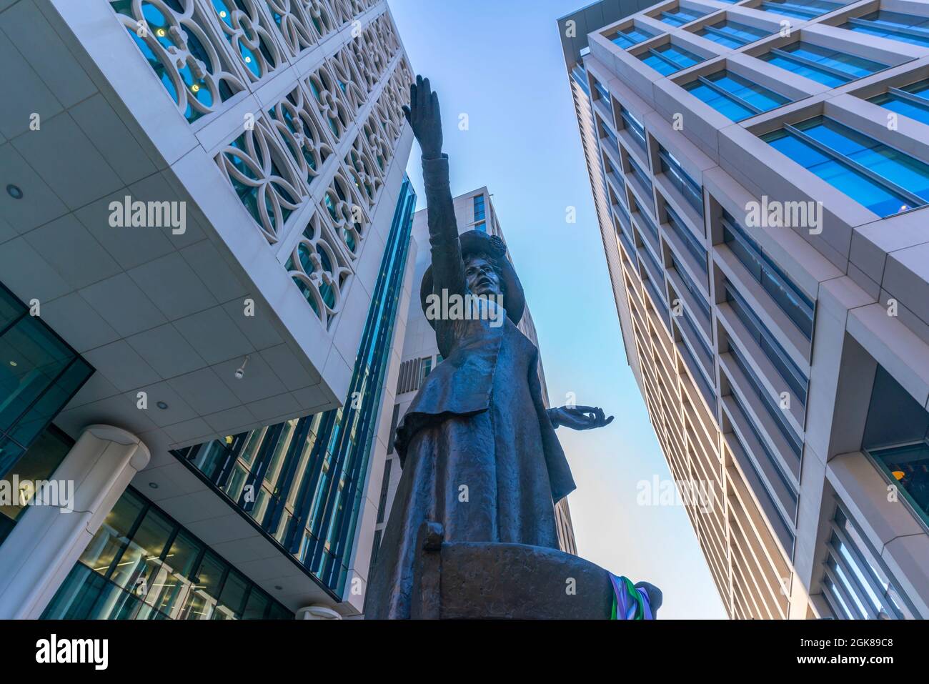 View of Emmeline Pankhurst Statue on Mosley Street, Manchester ...