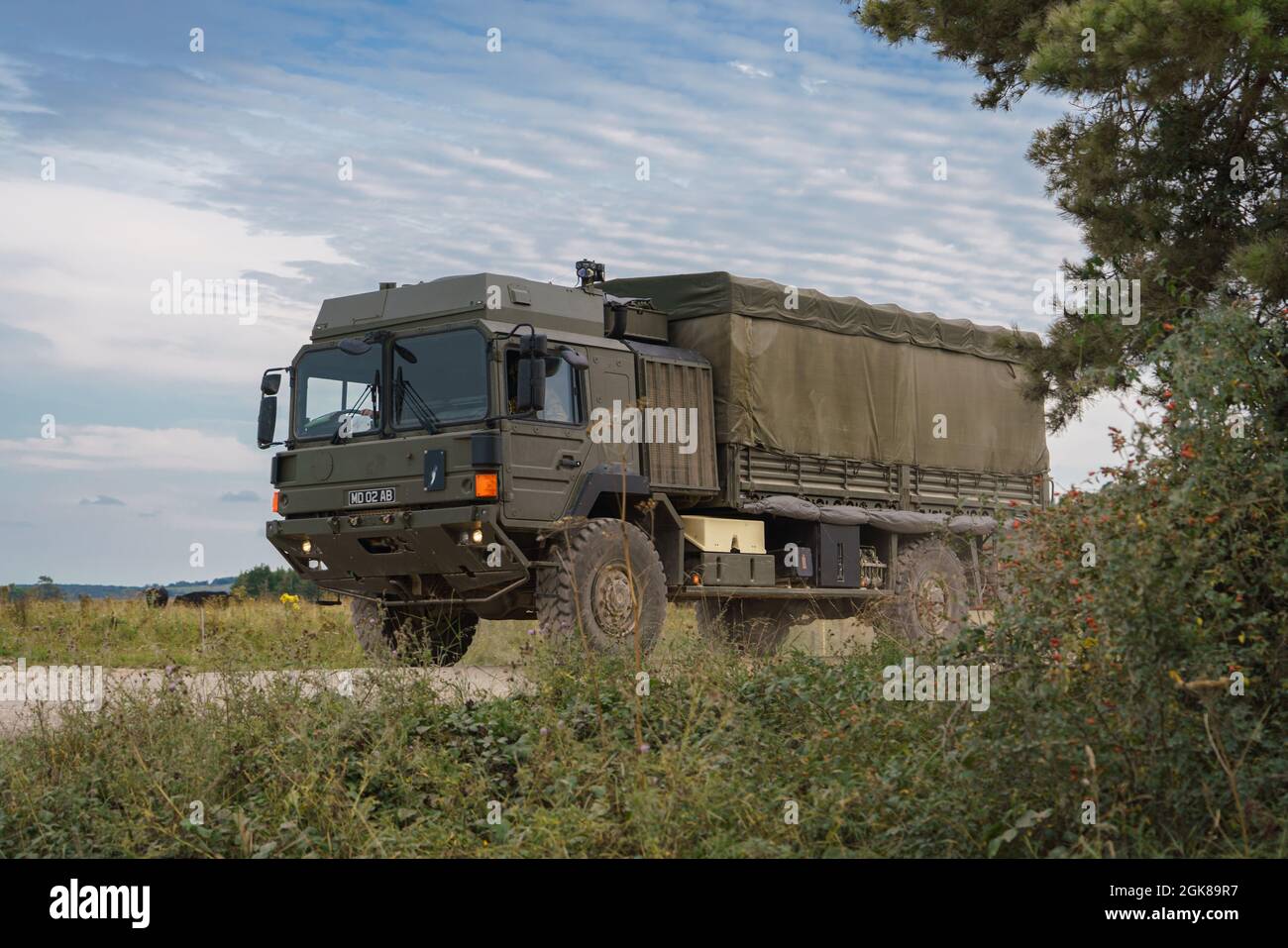 British army MAN SV 4x4 logistics lorry in action on a military ...