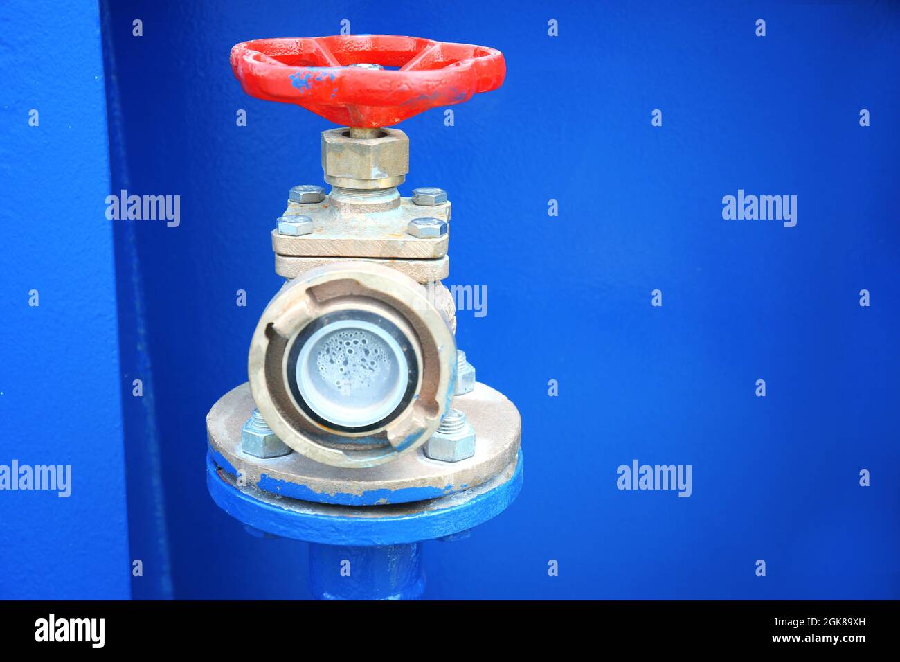 Valve installed onboard the modern ship Stock Photo - Alamy