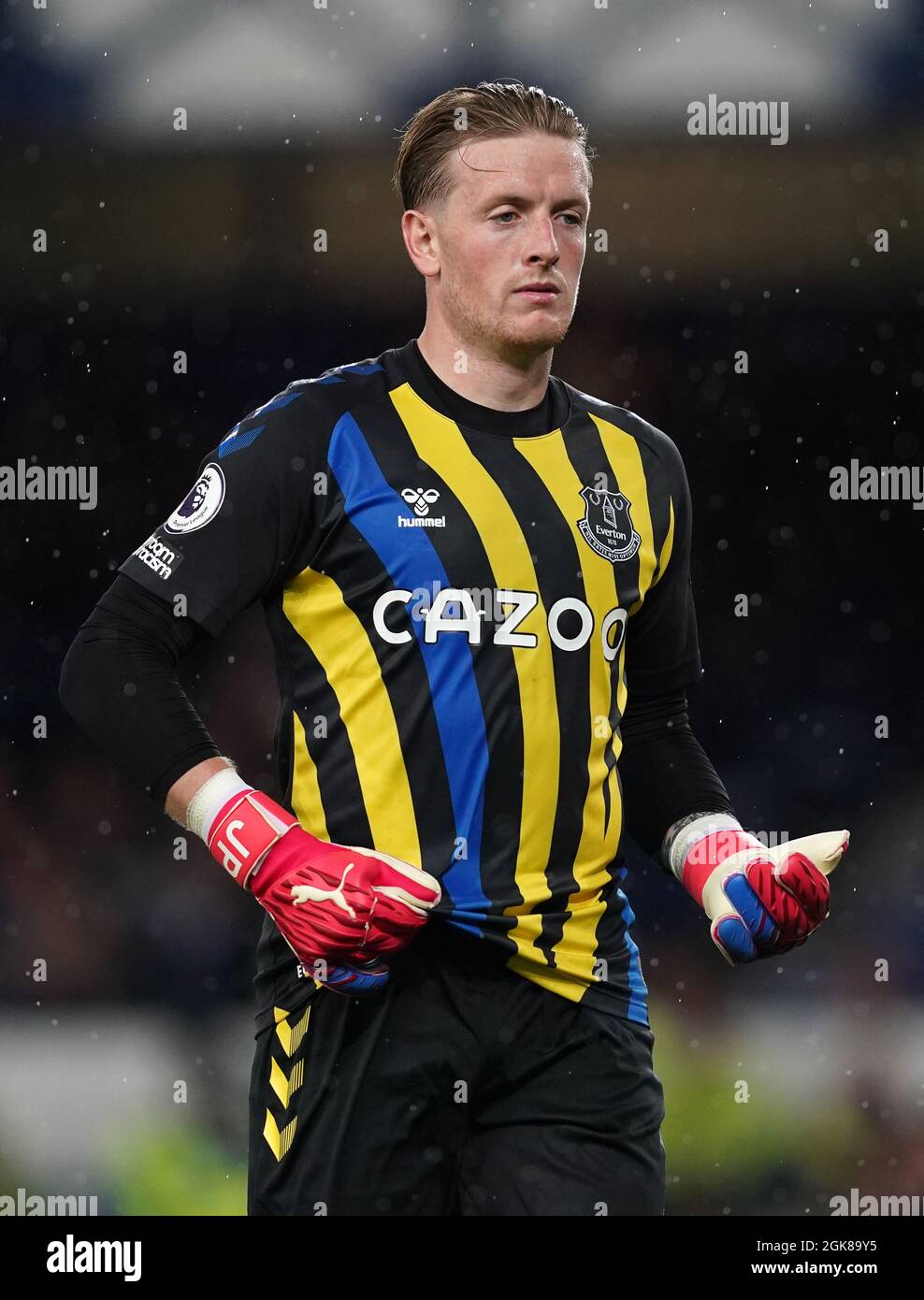 Everton goalkeeper Jordan Pickford during the Premier League match at ...