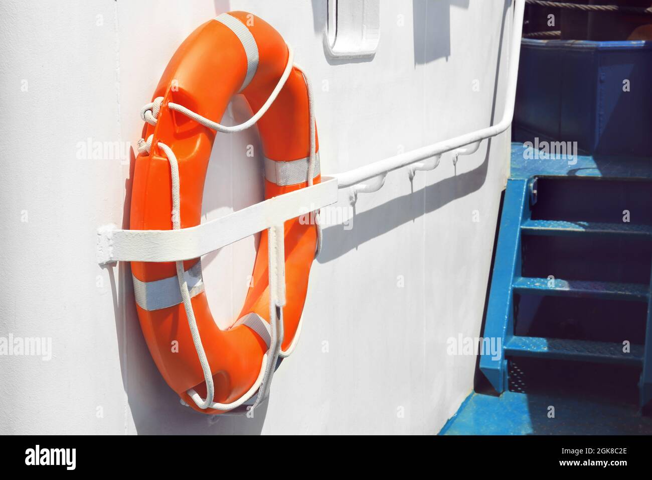 Flotation ring onboard the ship Stock Photo - Alamy