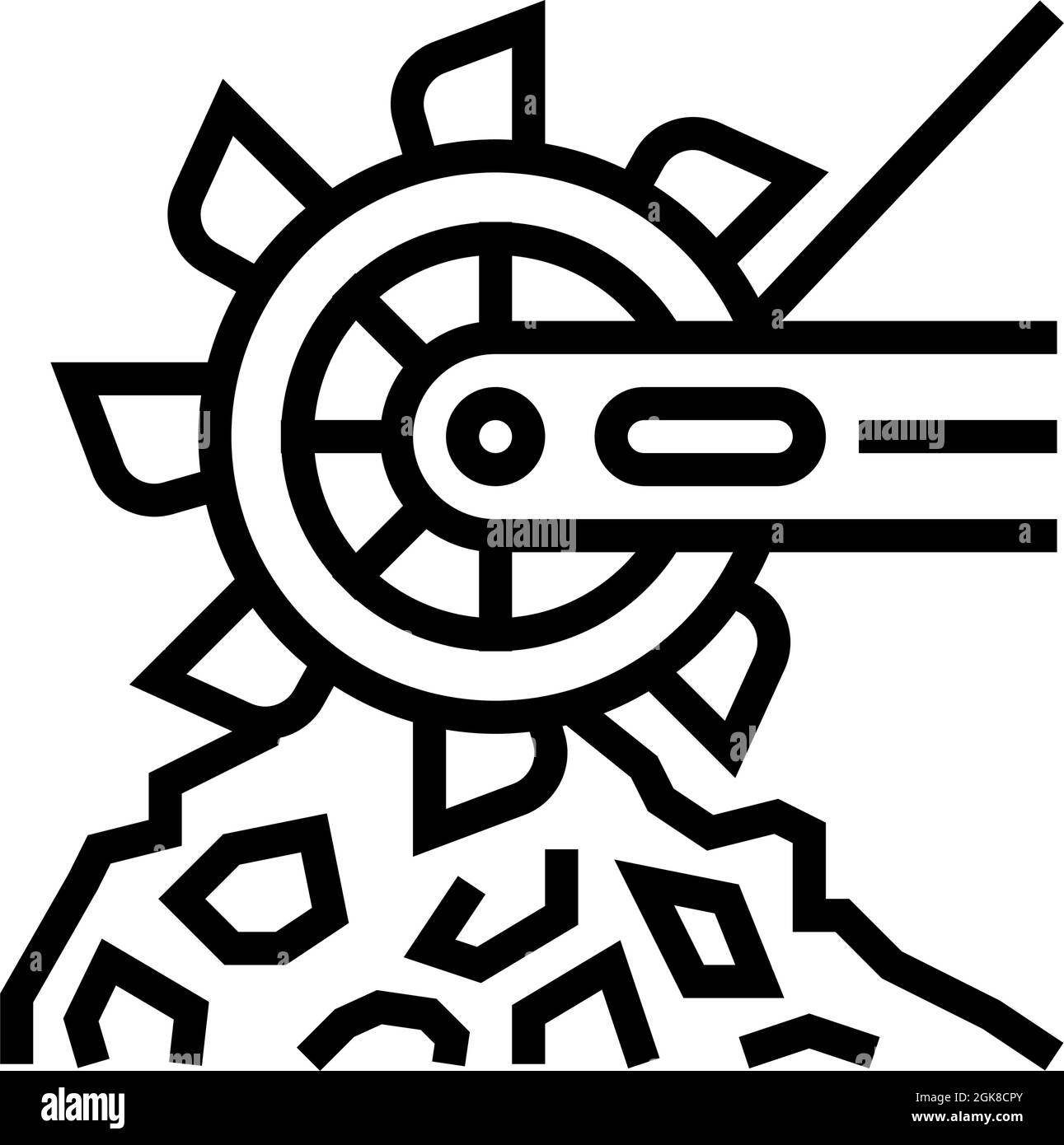 excavator mining machine line icon vector illustration Stock Vector ...