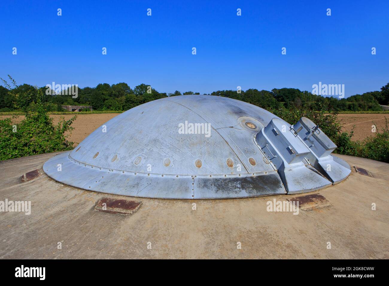 A 75mm turret at the Second World War Fort Eben-Emael in Eben-Emael ...