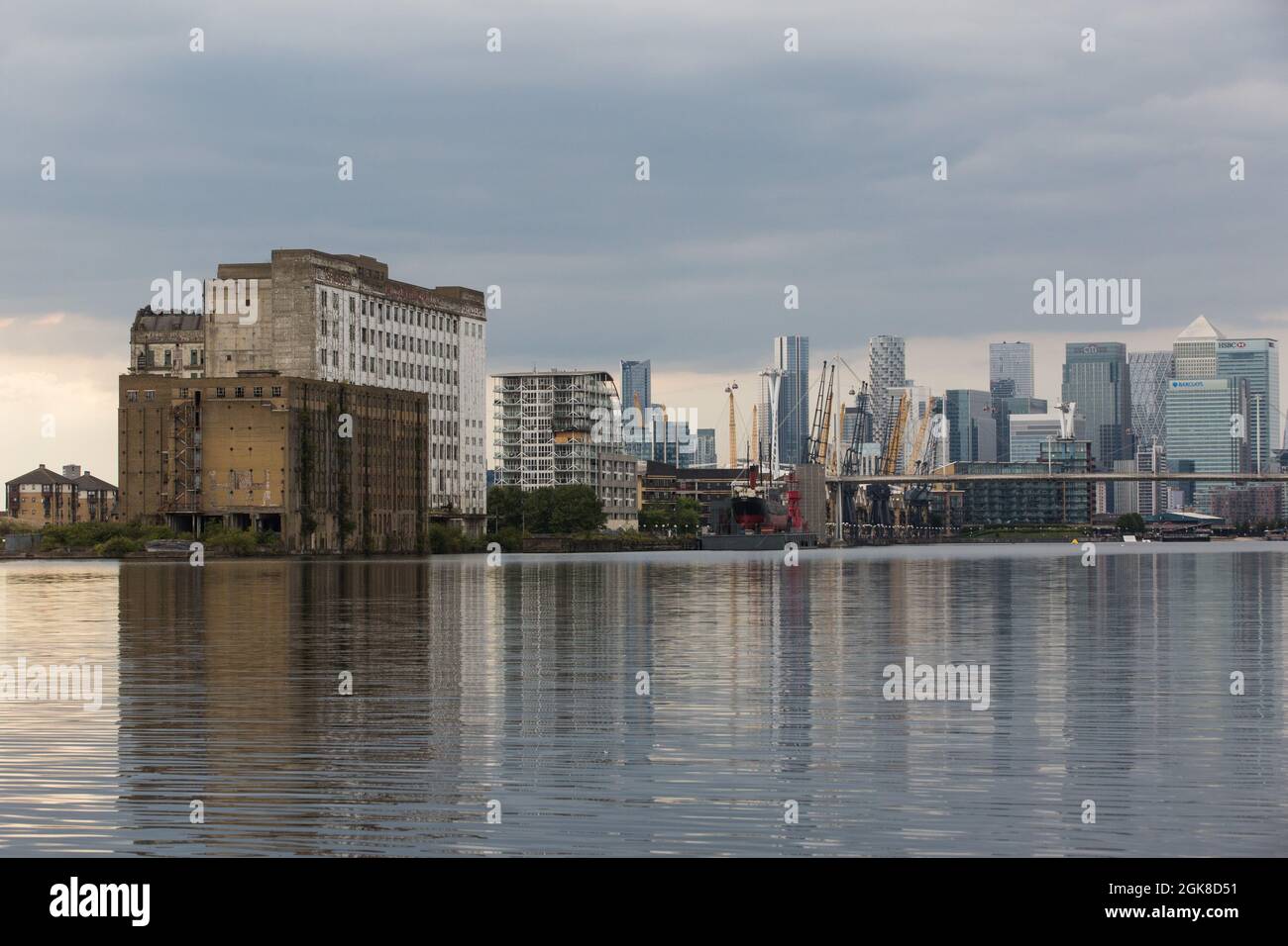 London, UK. 12th September, 2021. A view across the River Thames to the ...