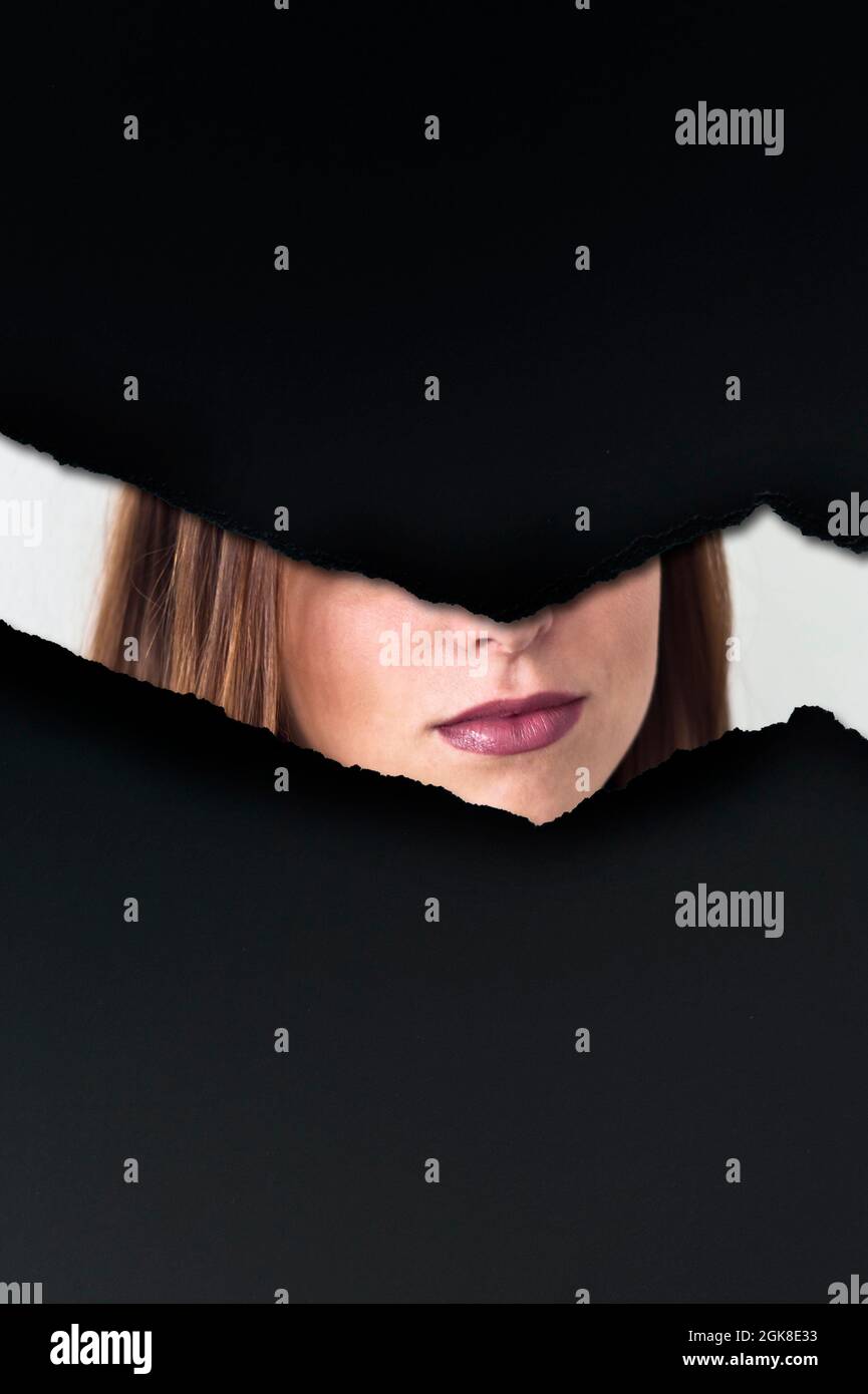 Face Behind Ripped Paper High Resolution Stock Photography and Images ...