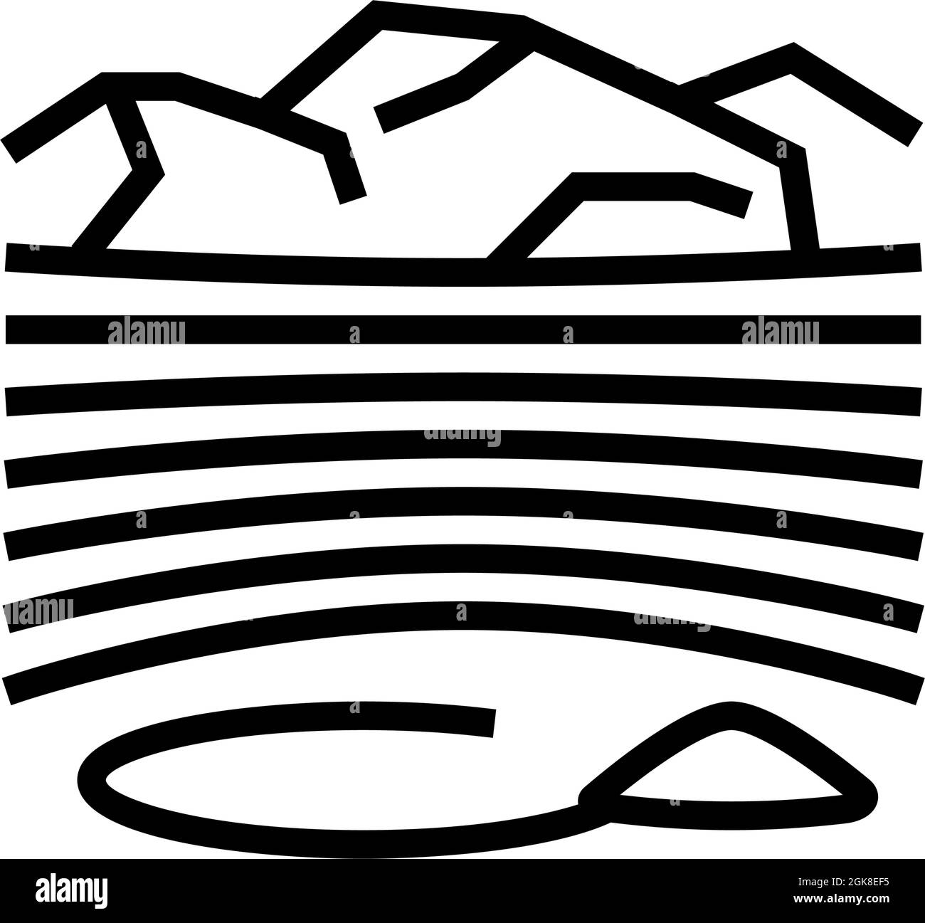 opencast goldmine line icon vector illustration Stock Vector Image ...