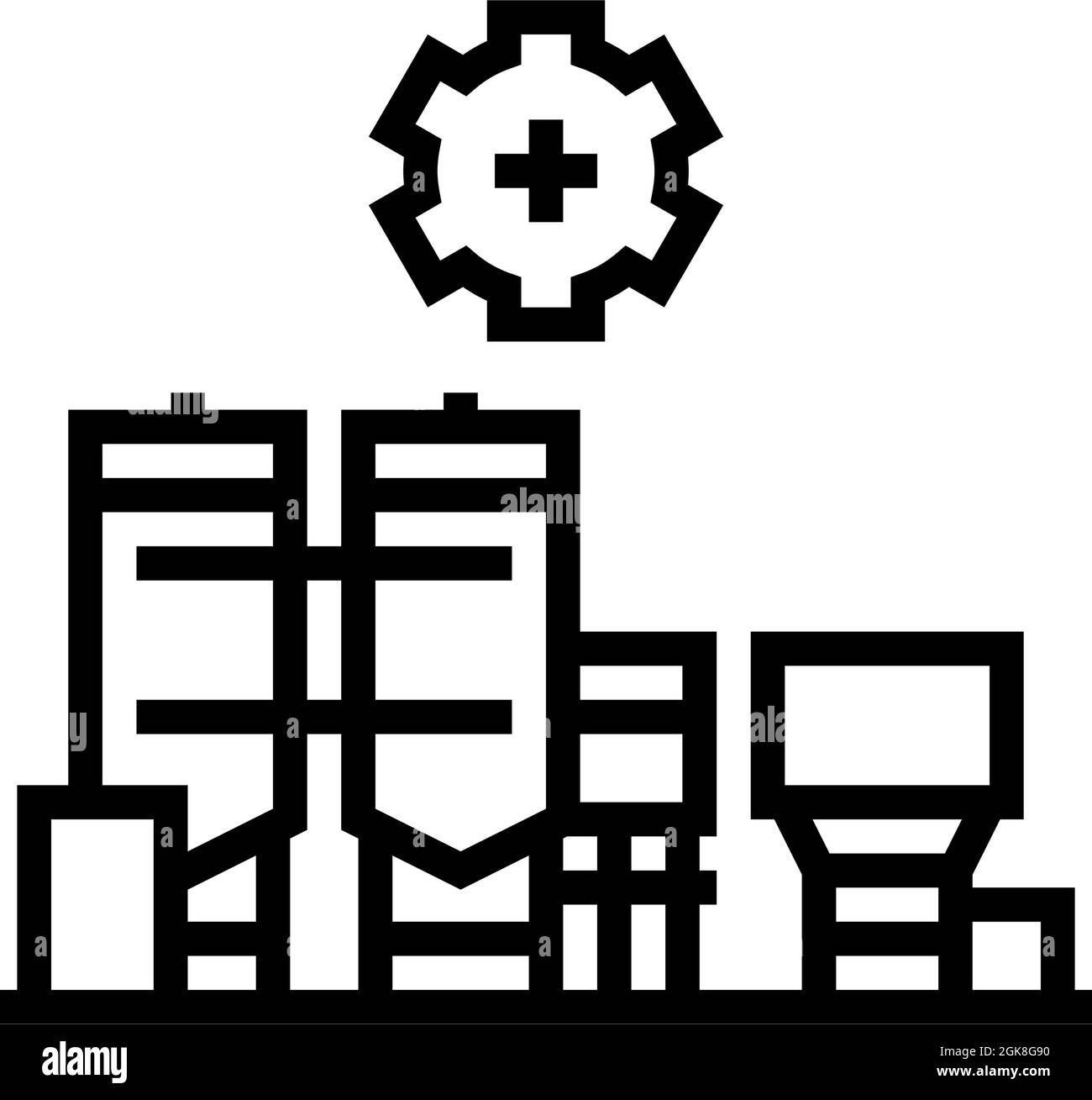 manufacture factory line icon vector illustration Stock Vector Image ...