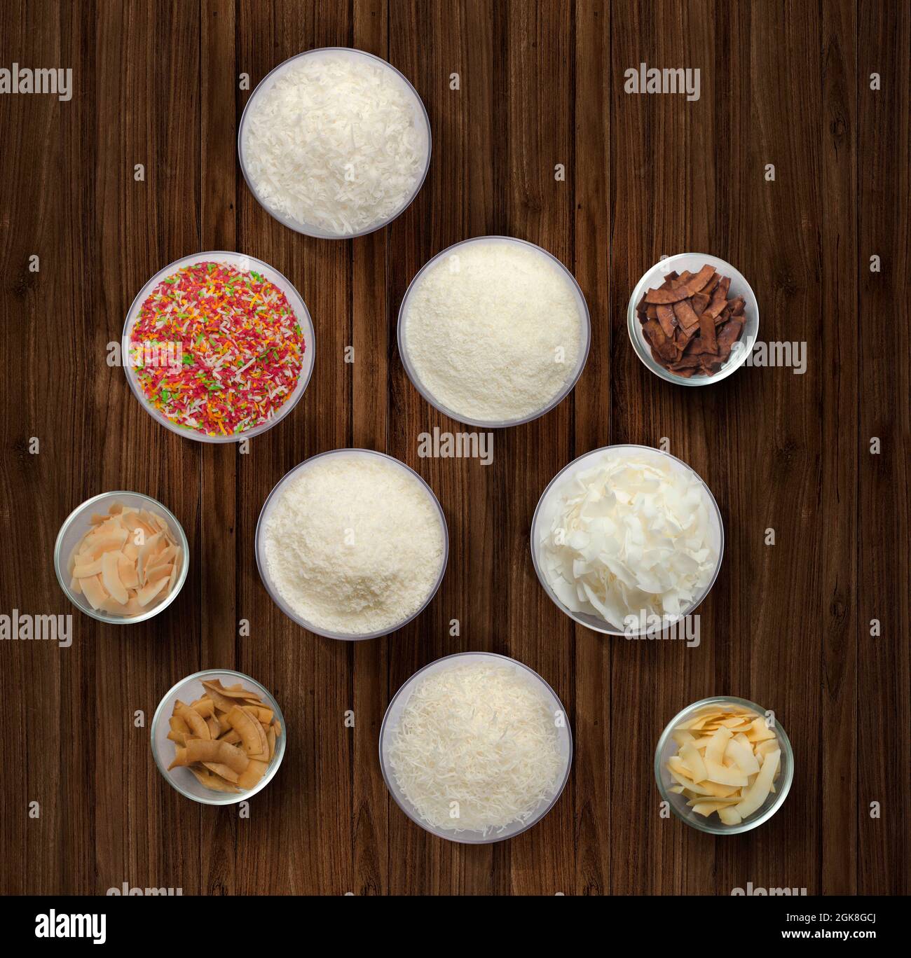Coconut flakes topping hi-res stock photography and images - Alamy