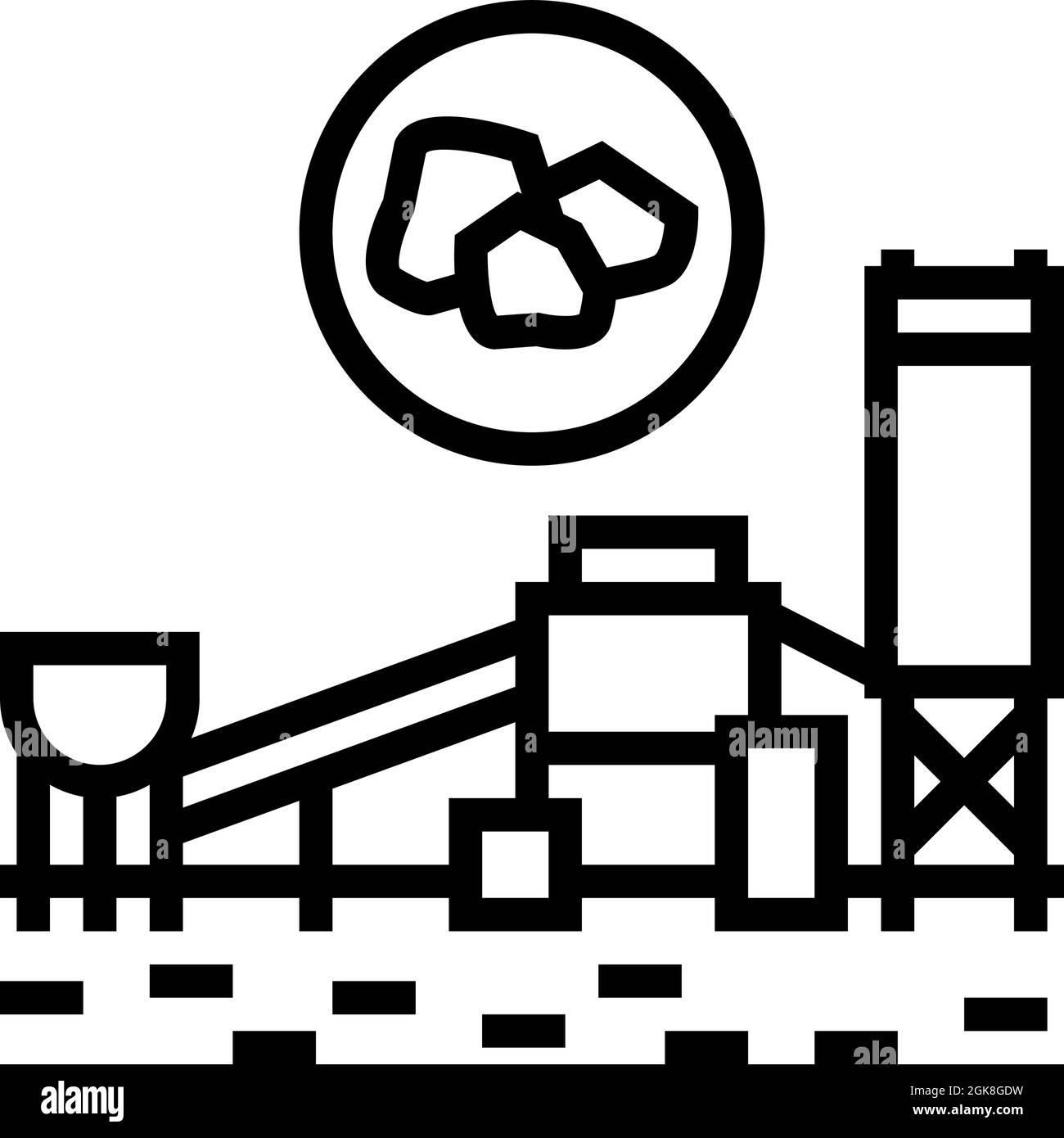 coal processing plant line icon vector illustration Stock Vector Image ...