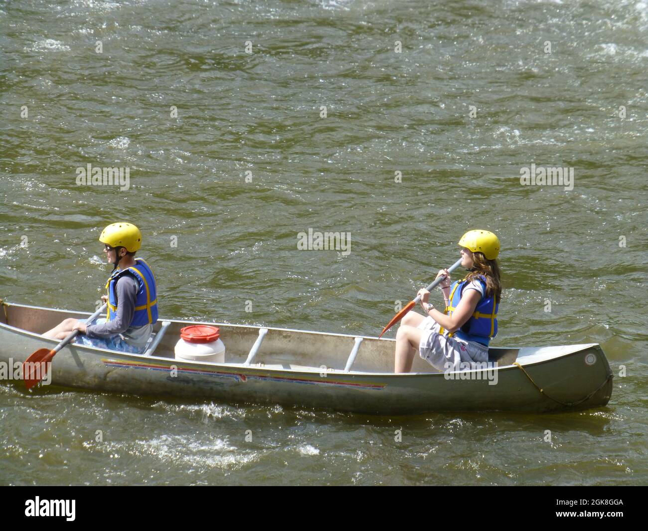 People on boats in the Forest of Dean Gloucestershire UK Children on ...