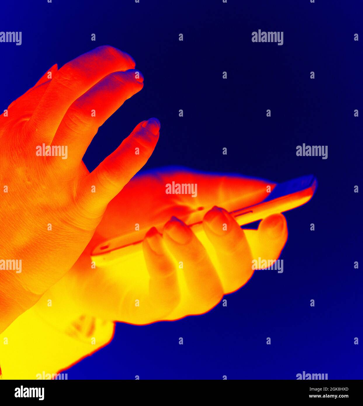 Women's hands with smart background, smartphone. Scanning the people's ...