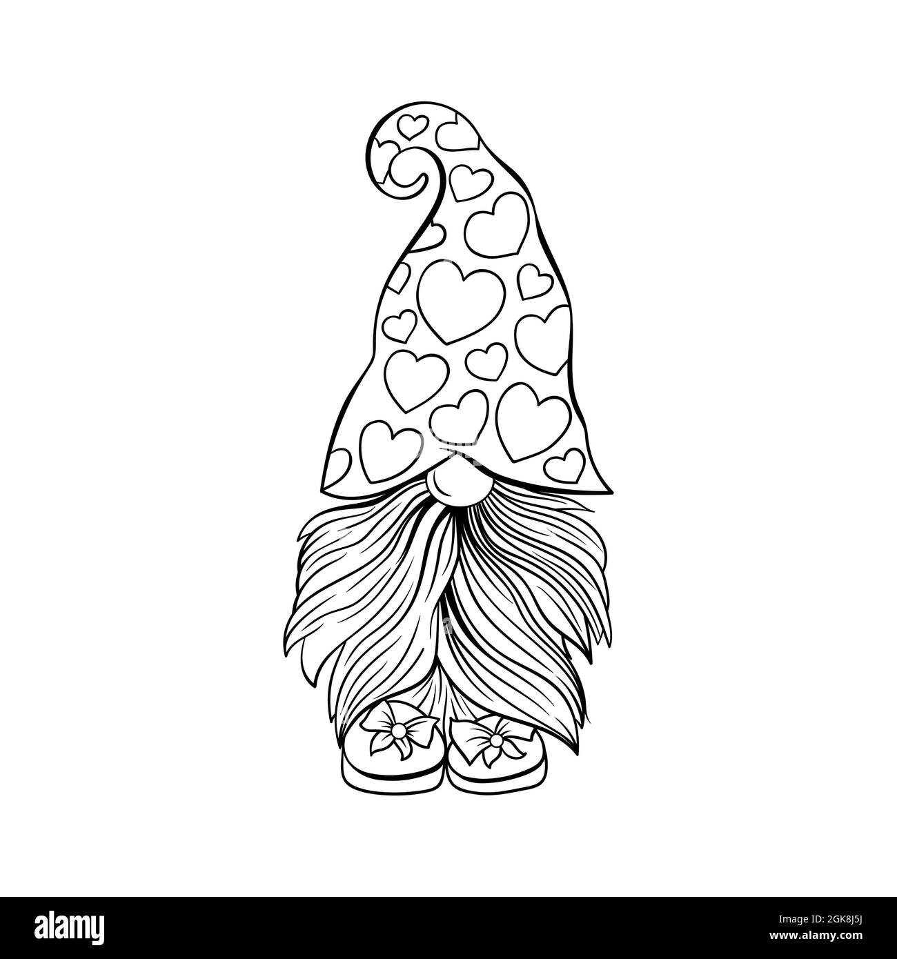 Gnome contour drawing illustration Stock Vector Image & Art - Alamy
