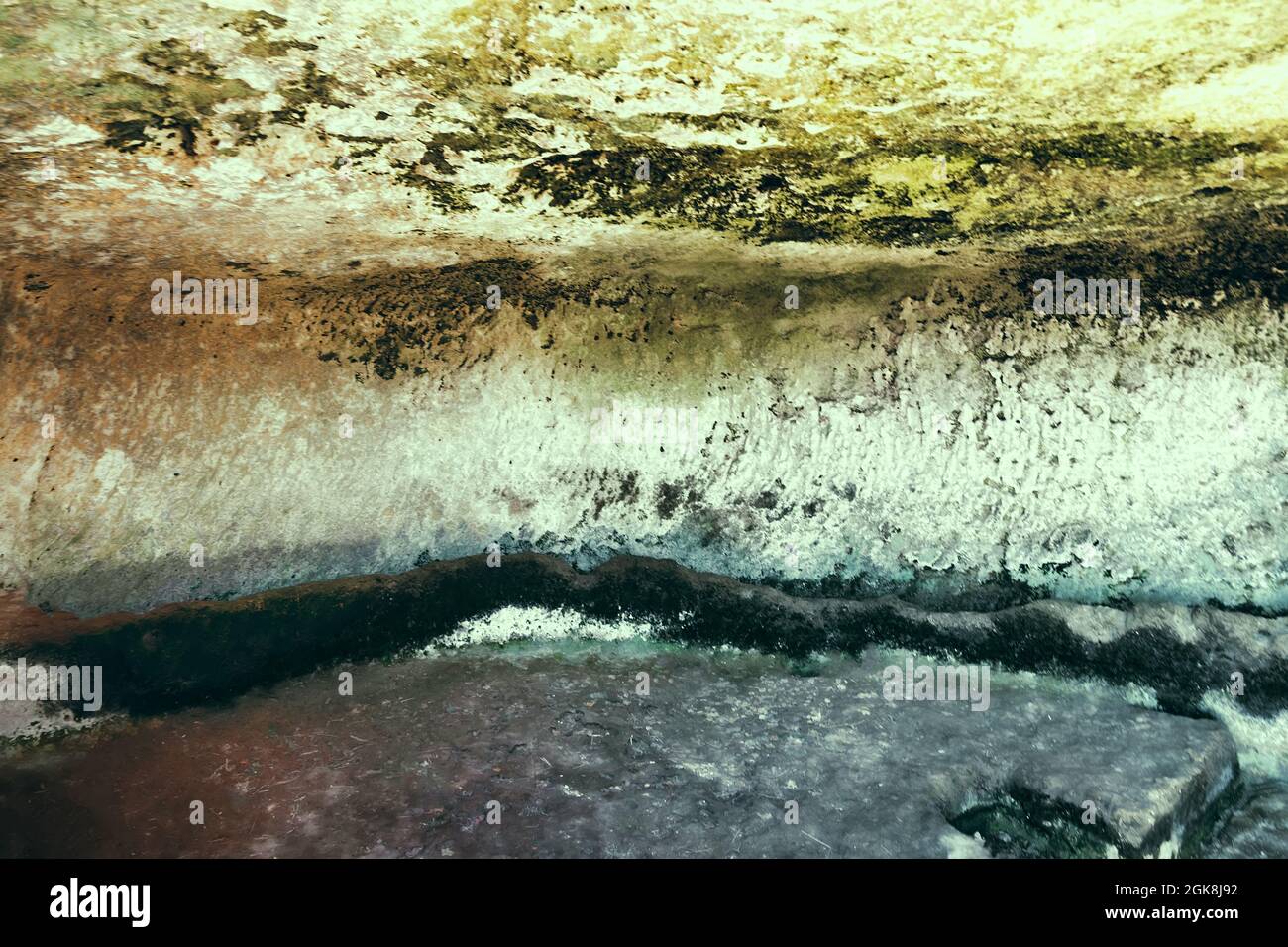 Cave-monastery, catacomb, crypt, sepulchre. The entrance to the dungeon ...