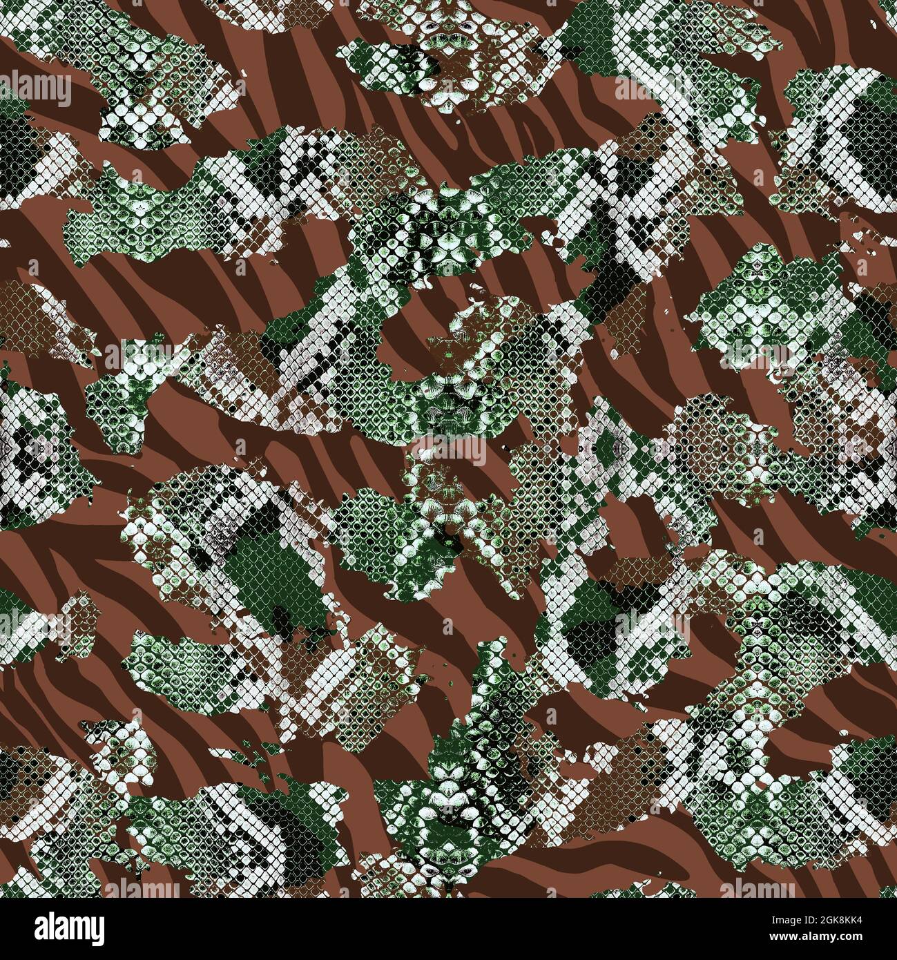 Mixed, Colored Snake and Zebra Skin Texture Seamless Pattern Stock ...