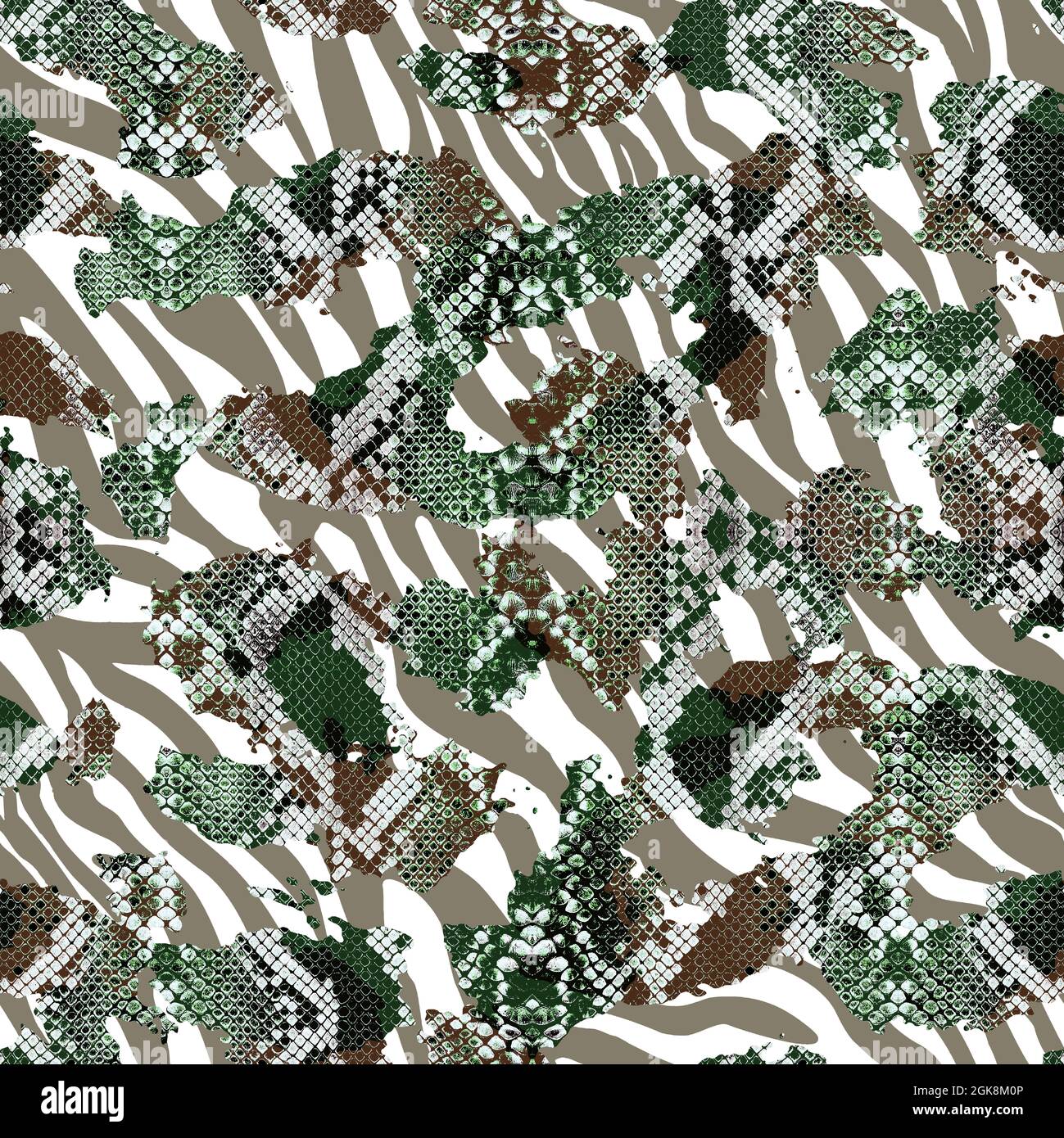 Mixed, Colored Snake and Zebra Skin Texture Seamless Pattern Stock ...
