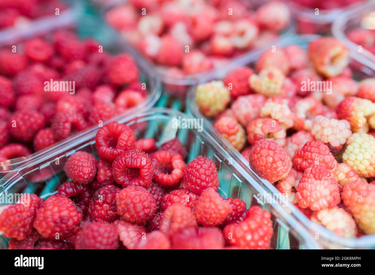 From above of plastic containers filled with tasty healthy red ...