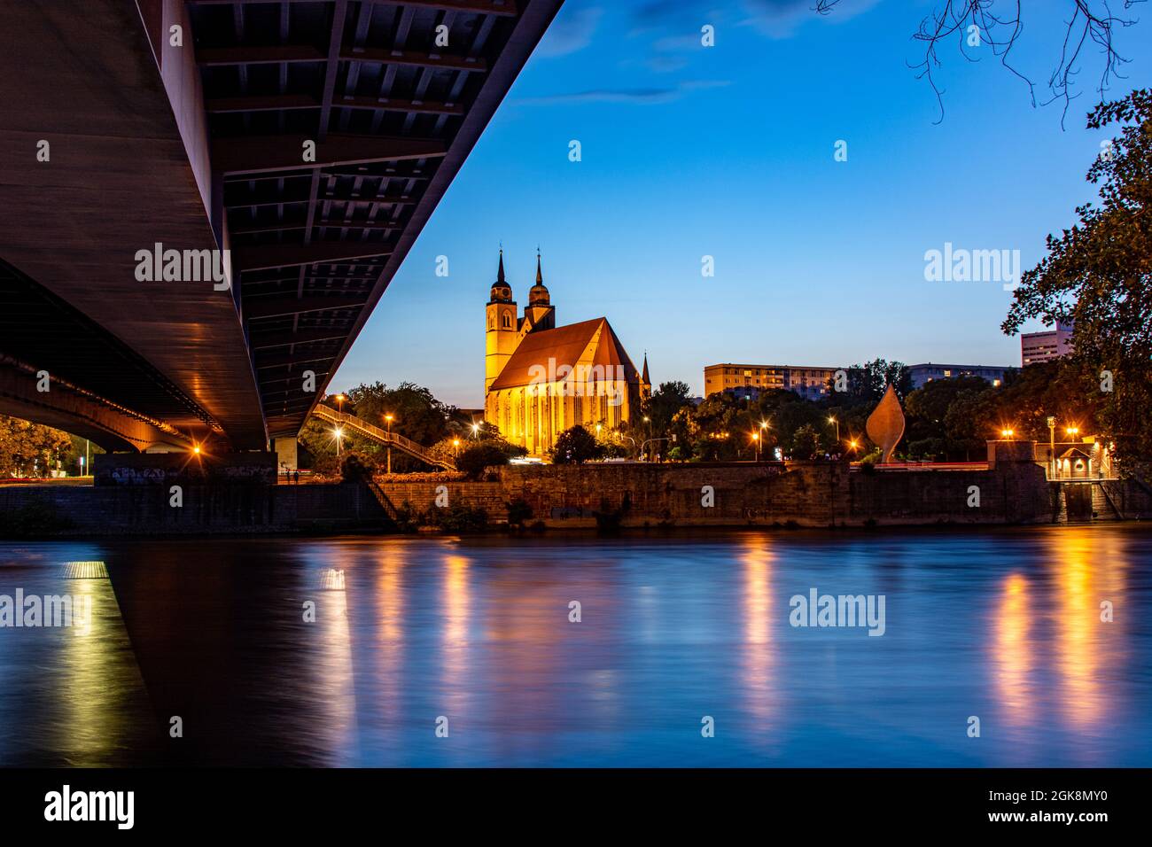 Panoramic bird view of Johannis Church and new town in Magdeburg ...