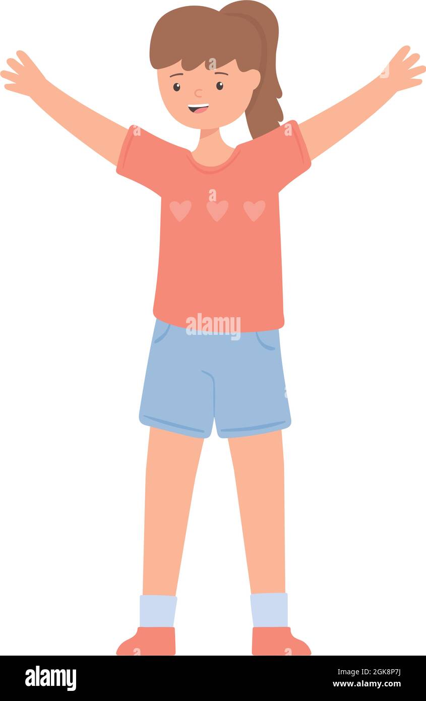 happy girl open arms Stock Vector Image & Art - Alamy