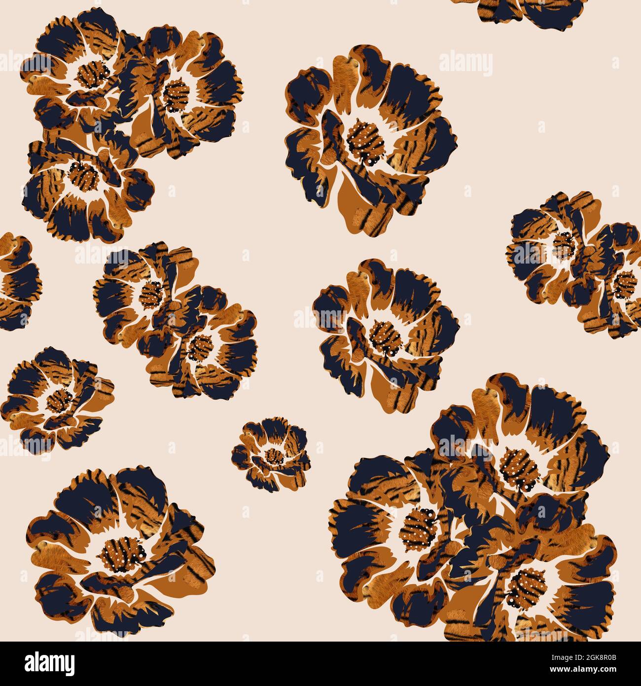 Repeatable Flower Fabric Pattern With Smooth Color and White Background ...