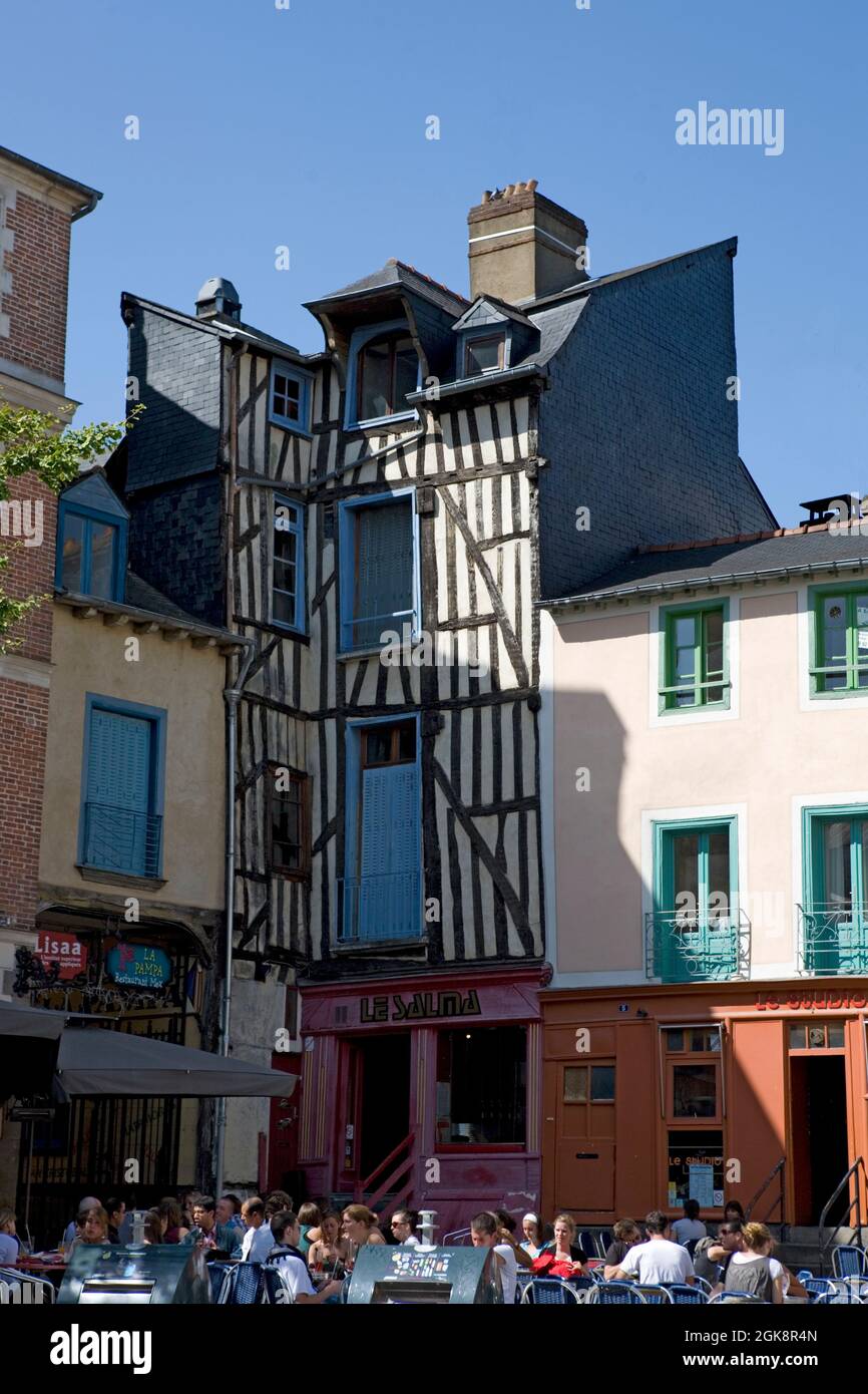 Le salma and le Studio bars on Place St-Michel, Rennes, Brittany ...