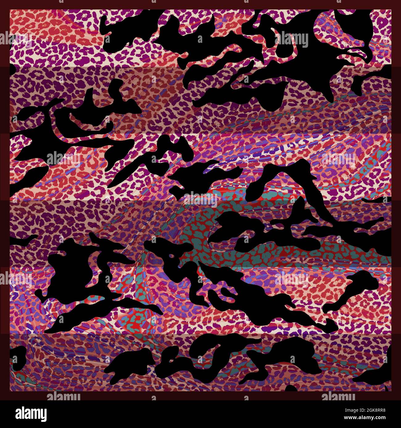 Mixed Colored Leopard Skin with Geometric Lines and Camouflage Stock ...