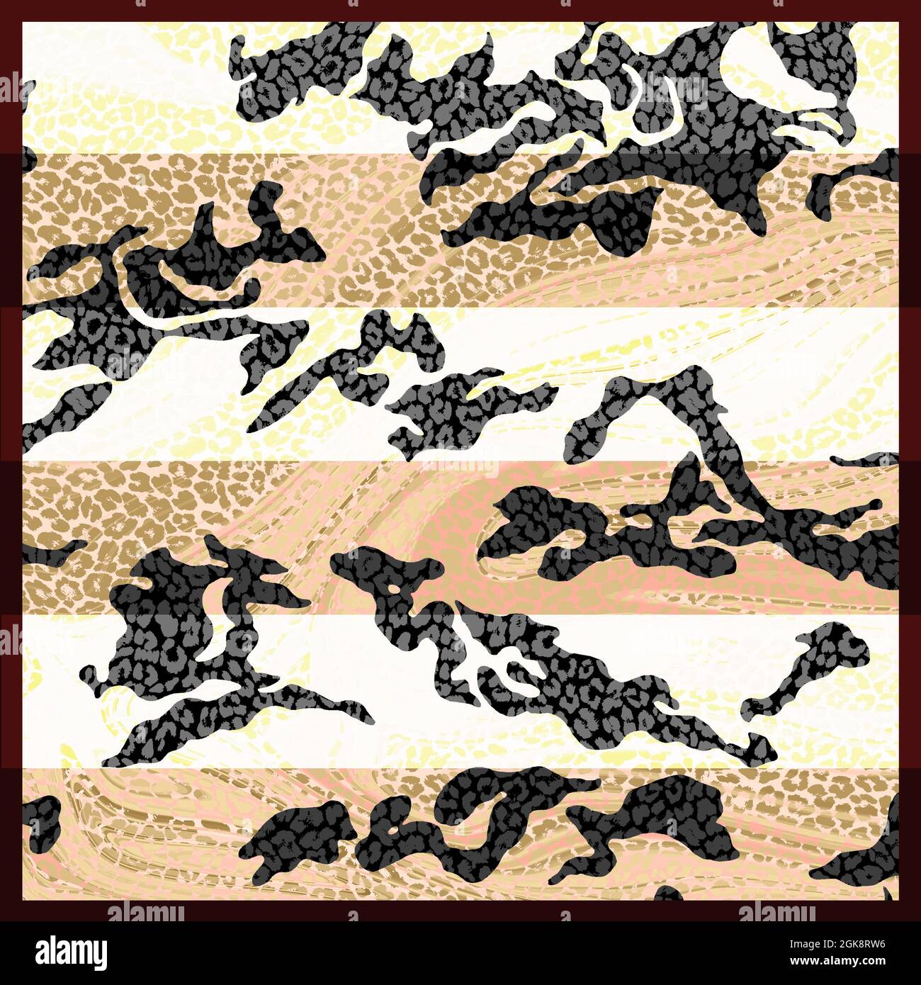 Mixed Colored Leopard Skin with Geometric Lines and Camouflage Stock ...