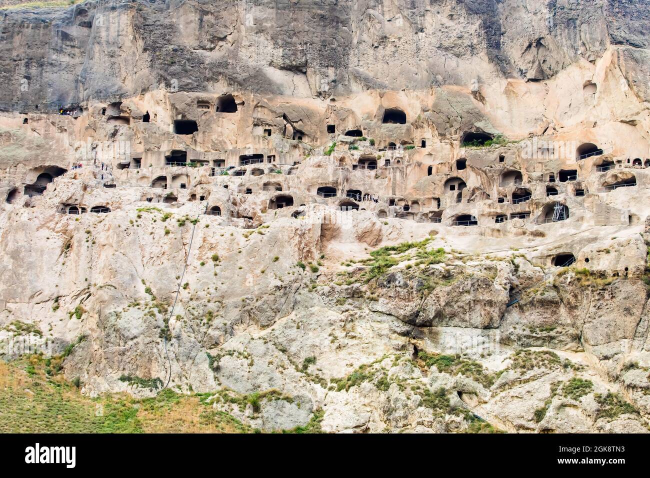 Scenic view of Vardzia caves complex in Georgia historic heritage in ...