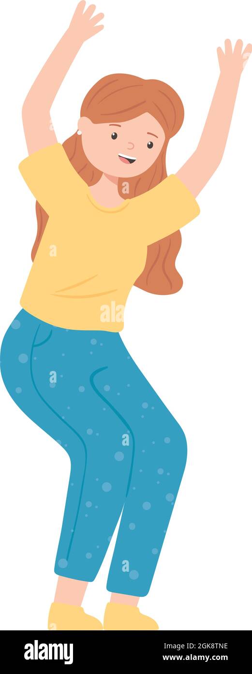 happy girl hands up Stock Vector Image & Art - Alamy
